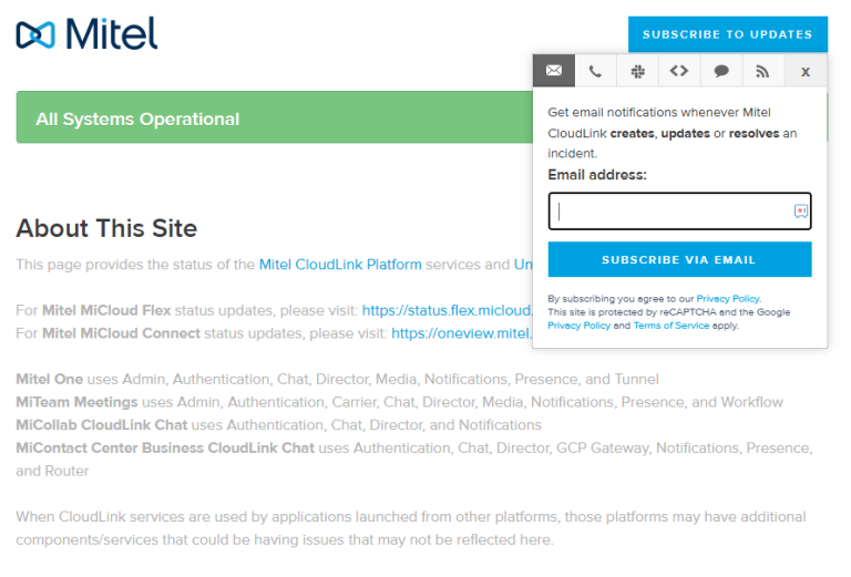 Subscribe to Mitel Cloud Updates – Viegli